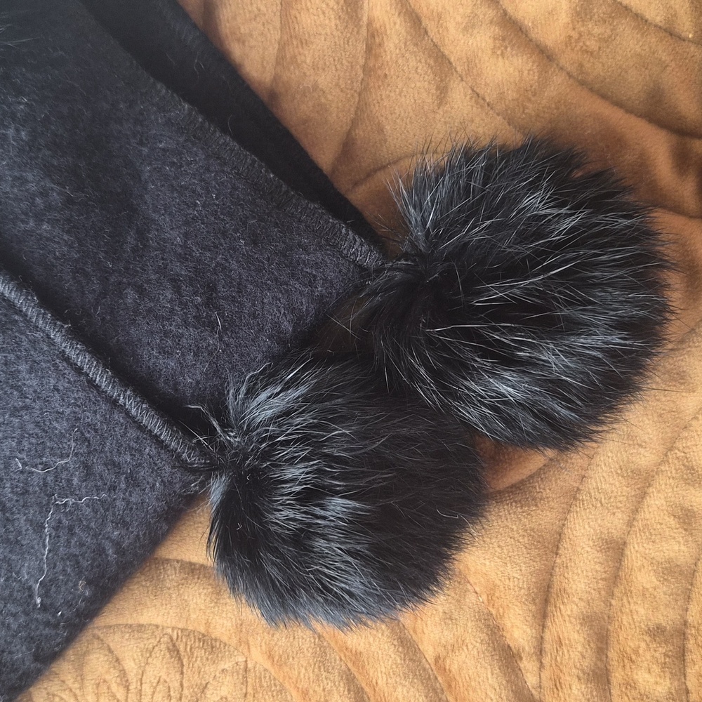 Accessories | Black Scarf With Pom Poms | Poshmark